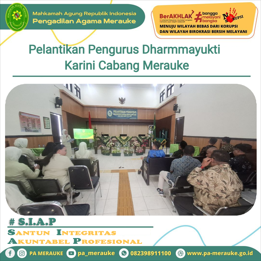 Pelantikan Pengurus Dharmmayukti Karini Cabang Merauke (16/05/2025)